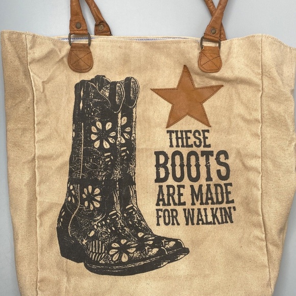 Unbranded | Bags | Canvas Tote Bag Purse Large Shoulder Cow Girl These ...